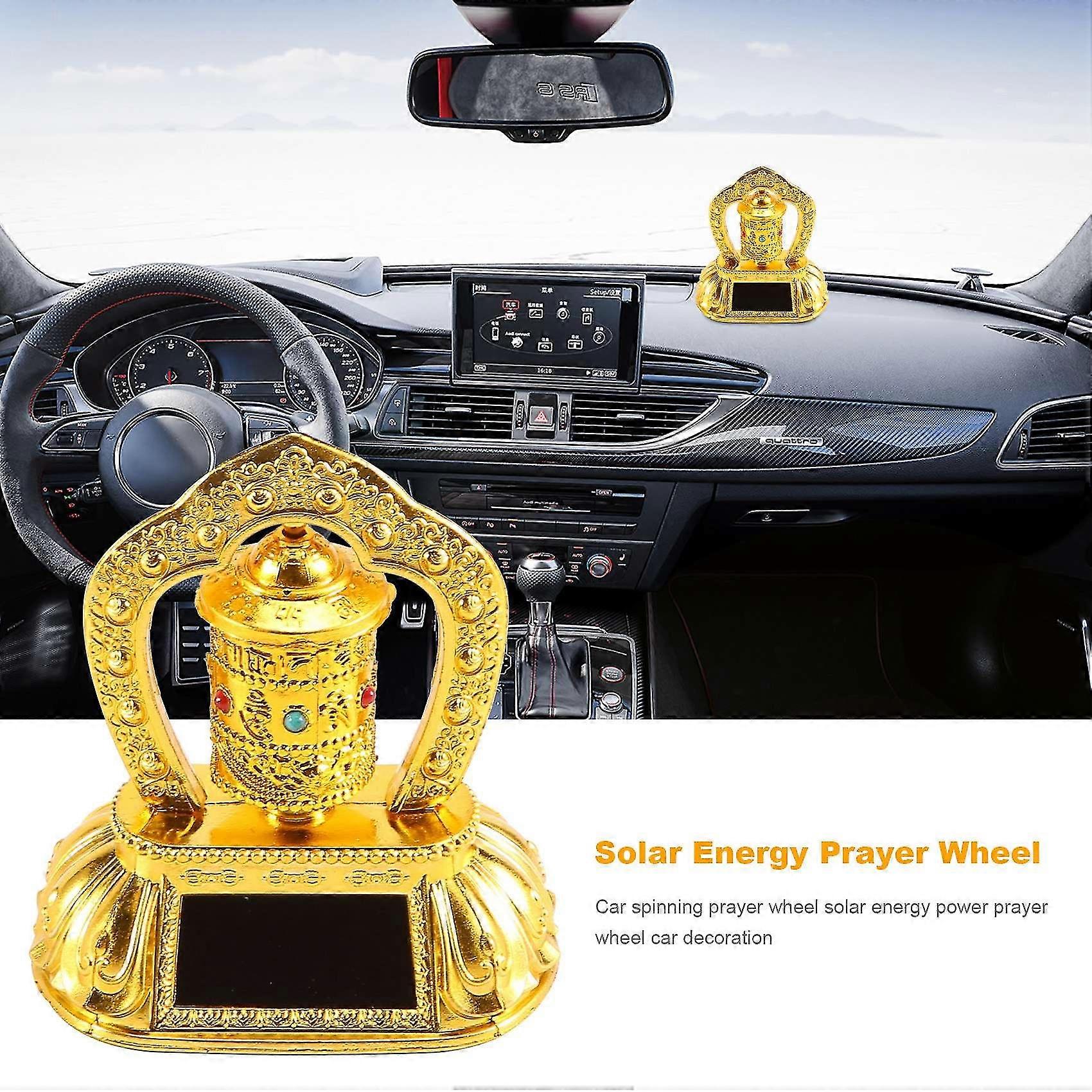 Solar Energy Prayer Wheel, Car Spinning Prayer Wheel Solar Tibetan ...