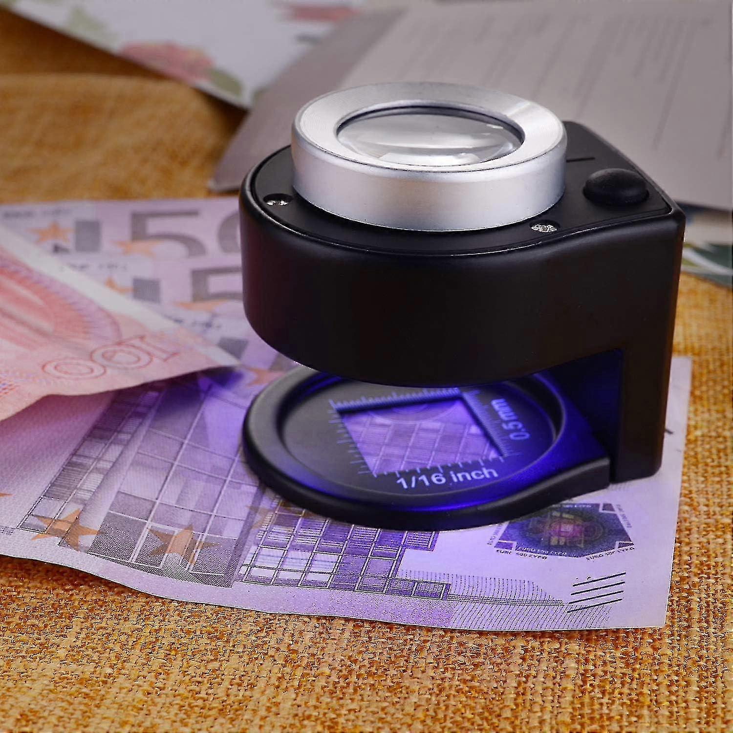 30X Loupe Magnifier USB Rechargeable 6 Lights Portable Metal Eye Loupe ...