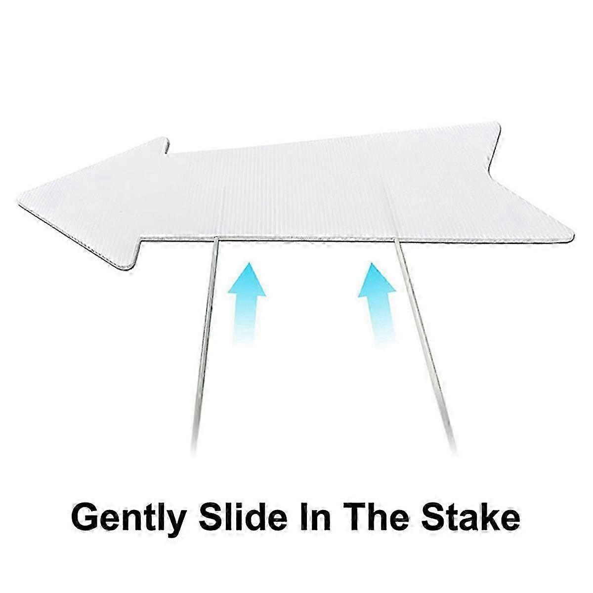 Directional Arrows Signs With Stakes, 4 Pack Blank Signs Plastic ...