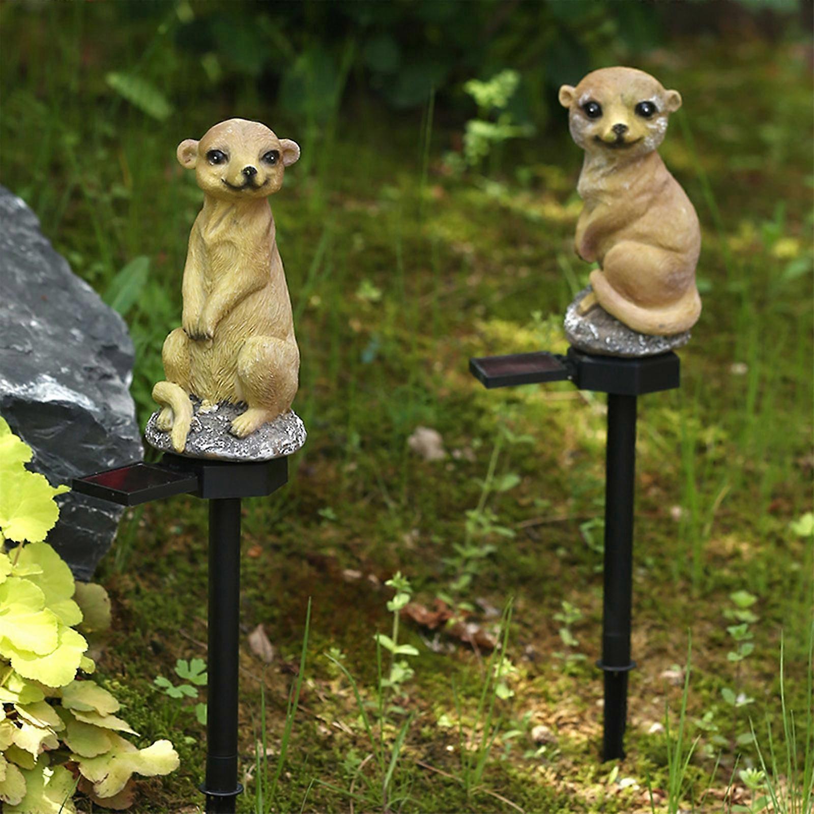 Garden Lamps Meerkats Garden Ornament Solar Powered Light Solar ...