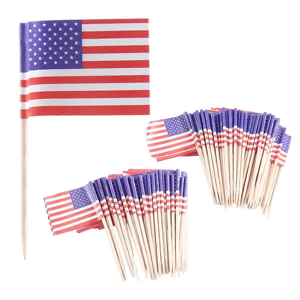 100 American Flag Toothpicks Cupcake Decoration Sandwich | Fruugo UK