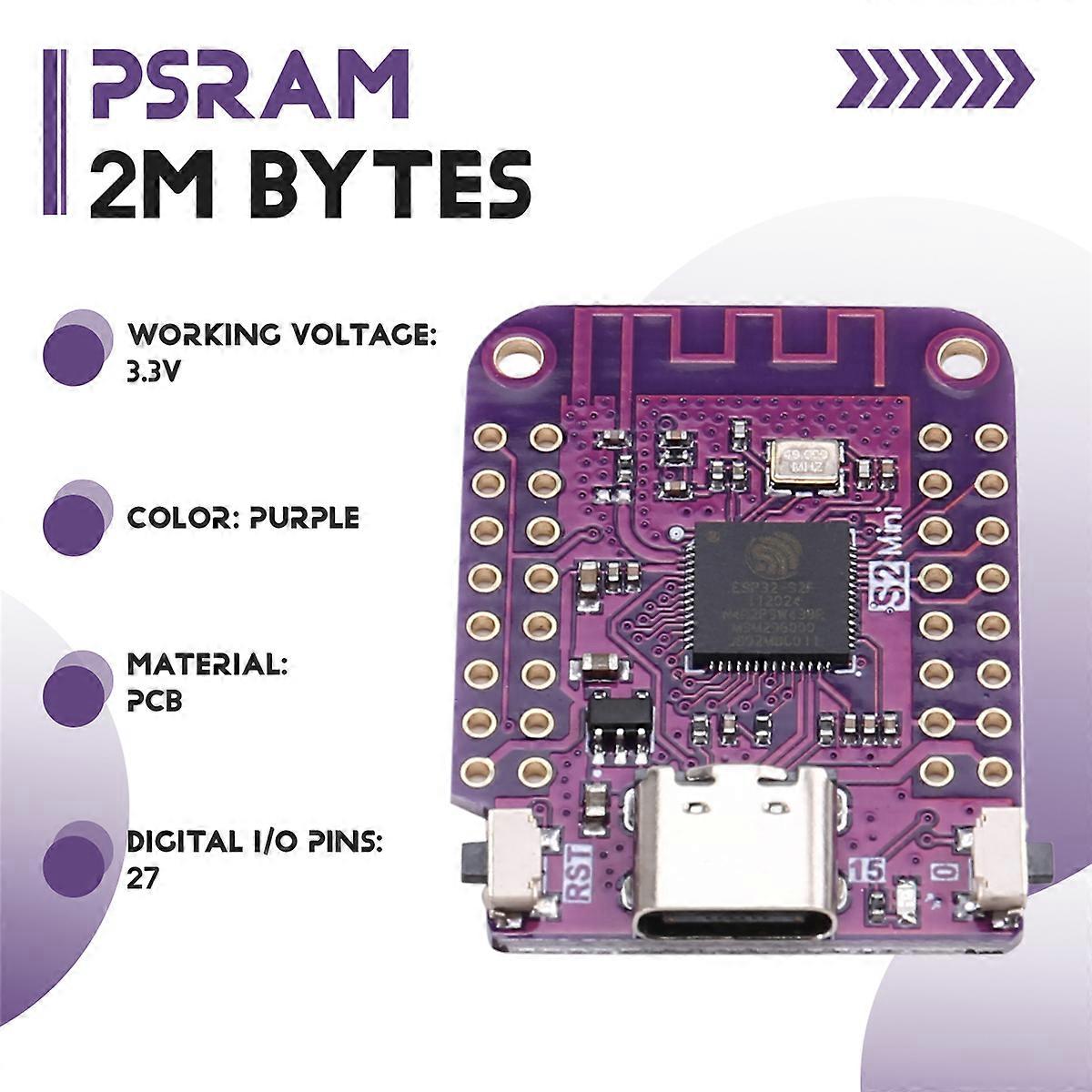ESP32 S2 Mini V1.0.0 WIFI IOT Board Based ESP32-S2FN4R2 ESP32-S2 4MB FLASH 2MB PSRAM for ...