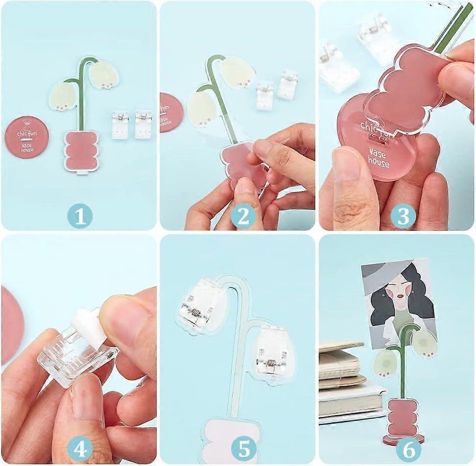 3Style Desk Memo Holder Stand Set Flower Table Photo Display Memo ...