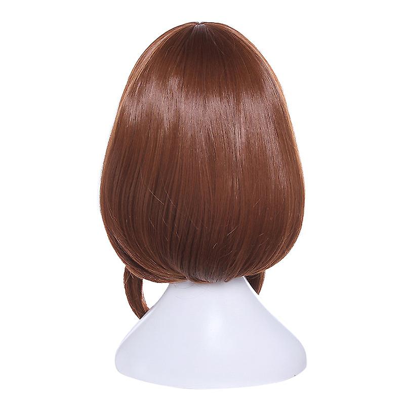 Mha ochako uraraka cosplay wigs bnha cosplay brown short heat resistant ...