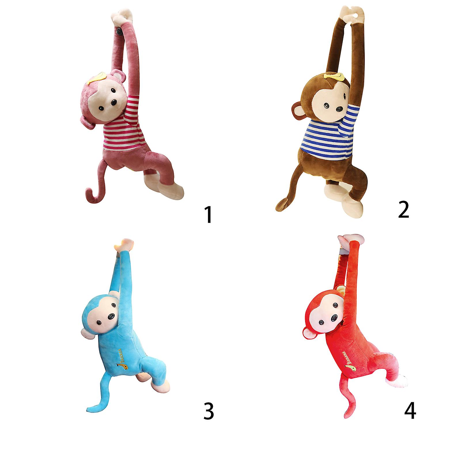 Plush Monkey Tissue Holder Hanging Pouch Cute Cartoon Animals Paper ...