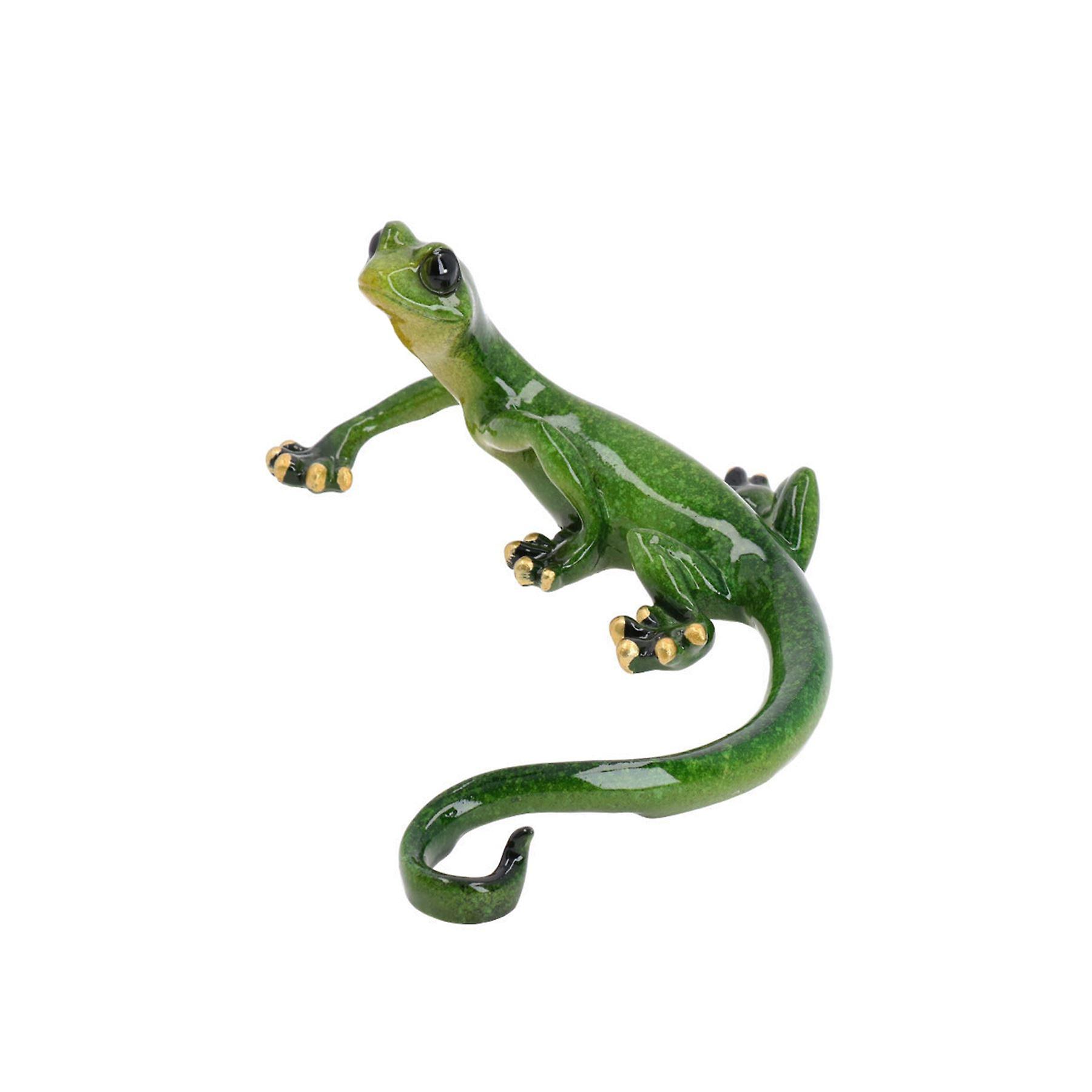 Green Speckled Gecko Lizard Resin Wall Shed Sculpture Statue House Full ...