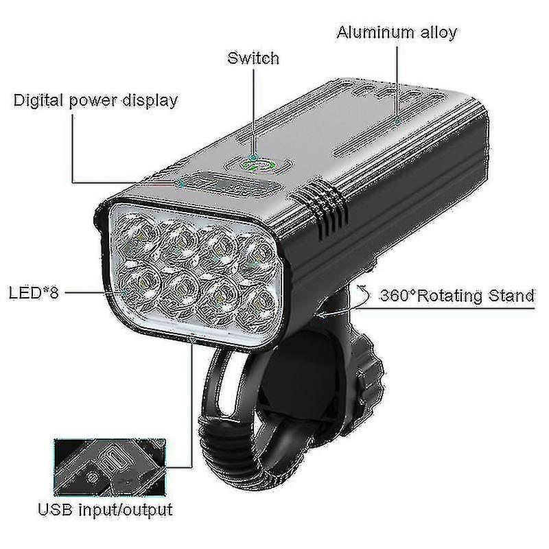 30000 Lumens Bike Light 10000mah Usb Rechargeable Battery Led Bicycle ...