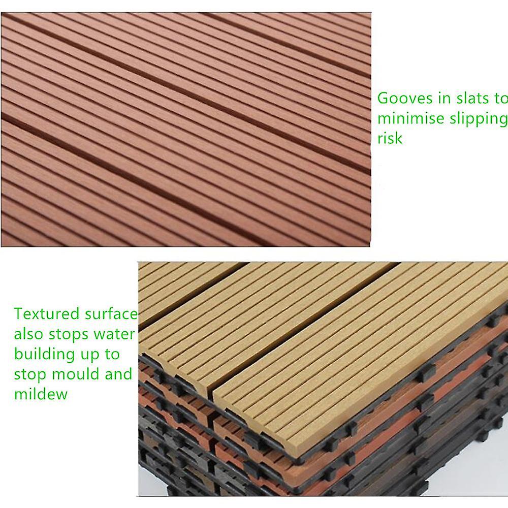 30cm x 30cm/1ft x 1ft Trä- Plast Kompositer Interlocking Skarvade Golv ...