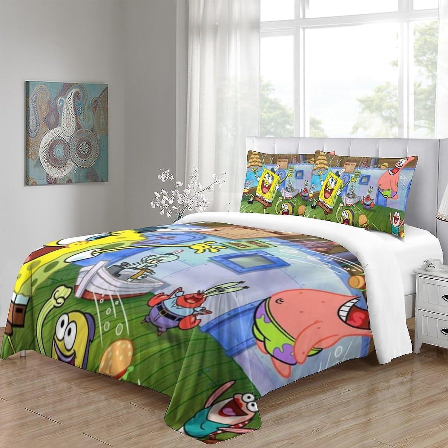 HOUKIG Spongebob for Boys Girls Duvet Cover Quilt Cover 3D Print Anime ...