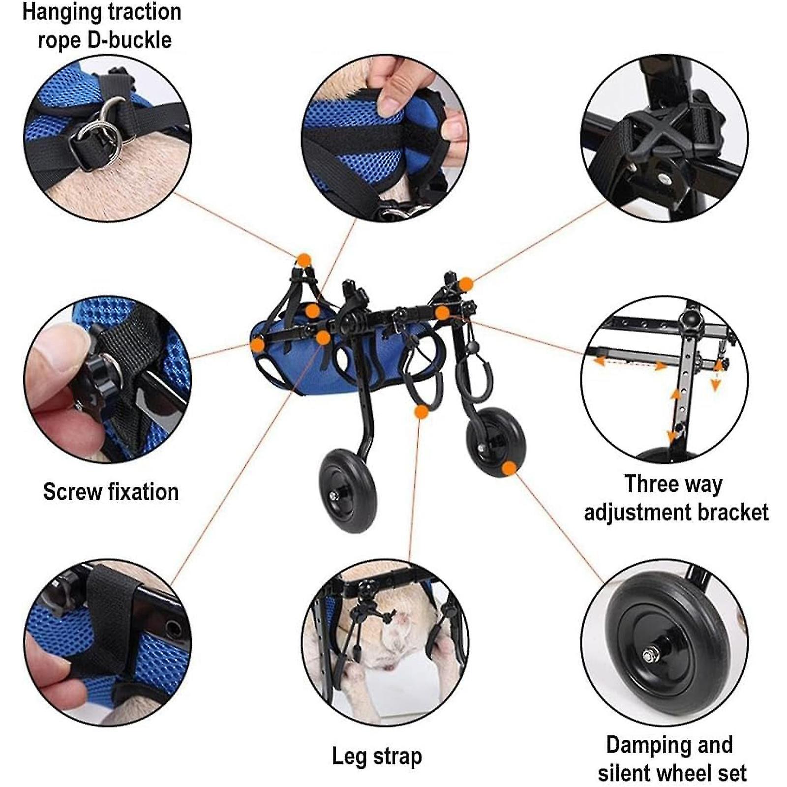 Dog Wheelchair, Pet Wheelchair Cart Pet Disability Walker, Doggy&cat ...