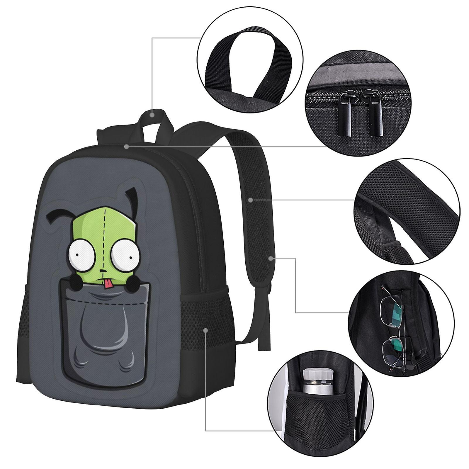 j194 Invader Zim Backpacks Large Capacity Laptop Backpack Boys Girls ...