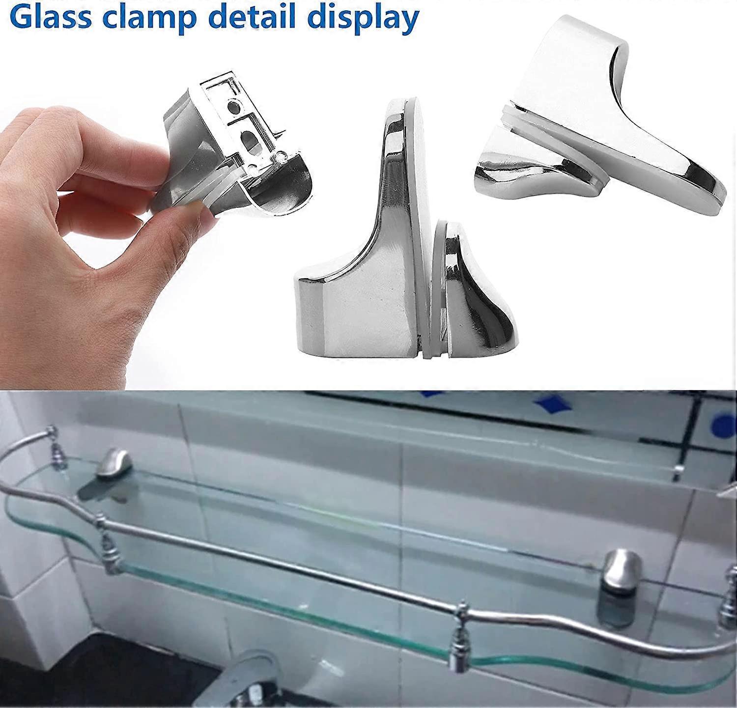 4 Parts Adjustable Glass Shelf Bracket Glass Shelf Bracket Adjustable ...