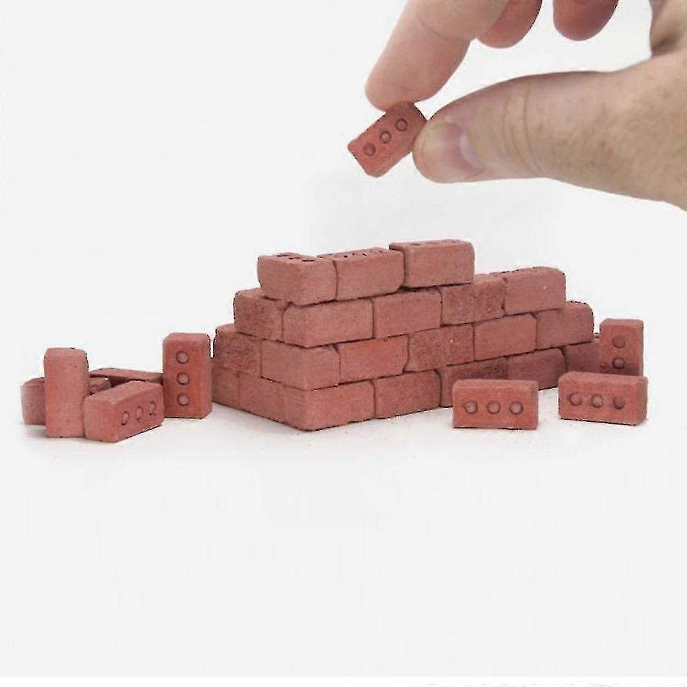 New 56pcs Mini Cement Cinder Bricks Build Your Own Tiny Wall Mini Red ...