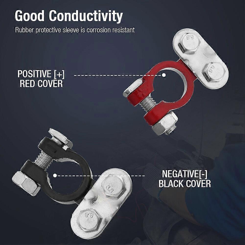 2 Pcs Car power connector Battery Terminal Positive And Negative Pole Post Heavy-duty Clamp Clip ...