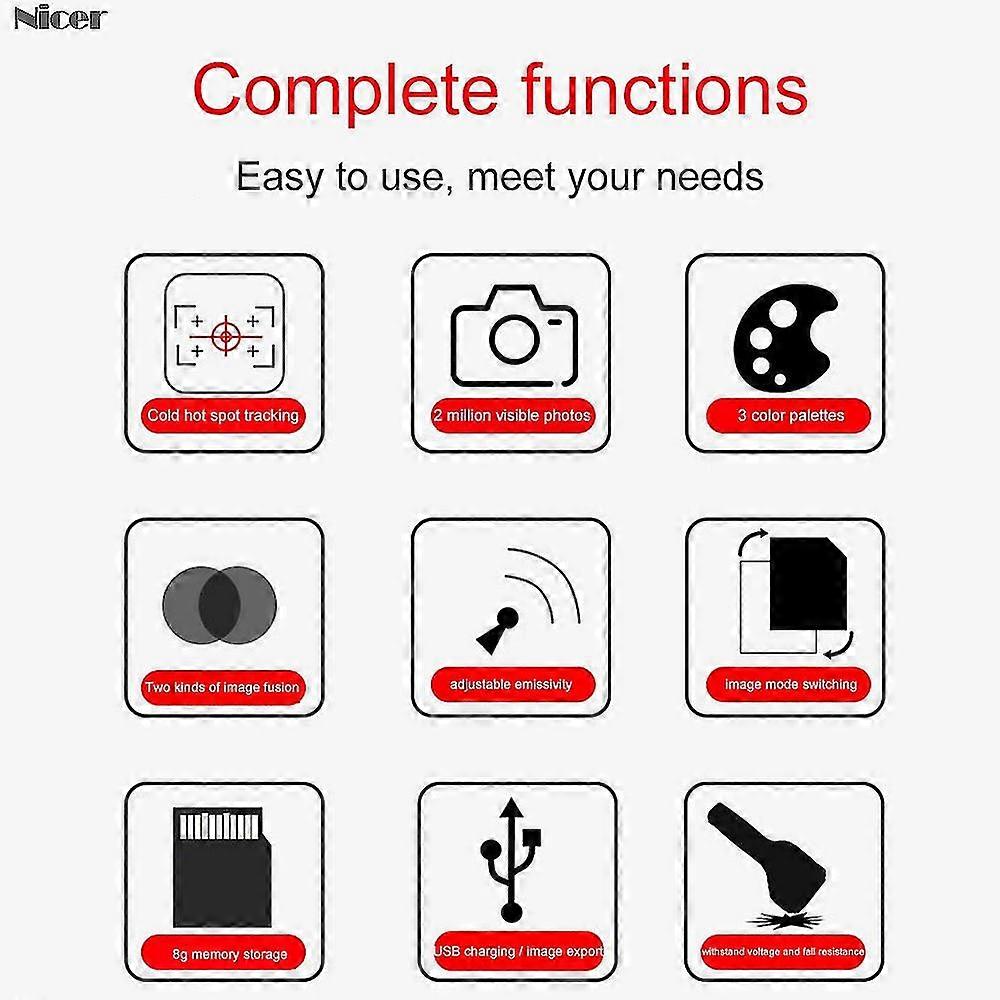 Infrared thermal imager 2000000 pixel camera floor heating detector ...