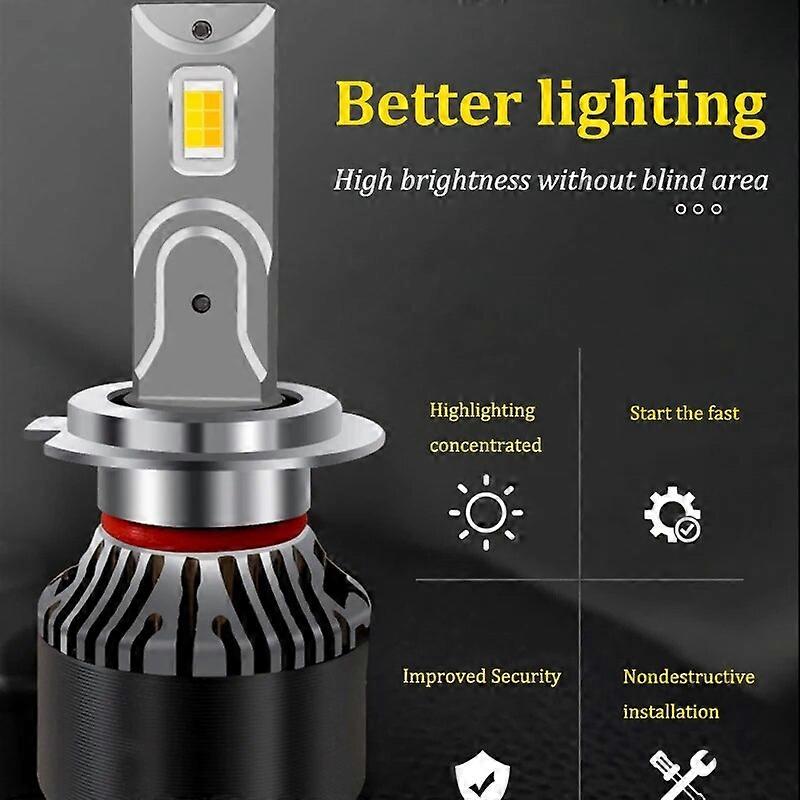 2x 100W Yellow White Dual Color Car LED Headlight 3000K+4300K+6000K H4 H8 H11 HB3 9006 H7 LED ...