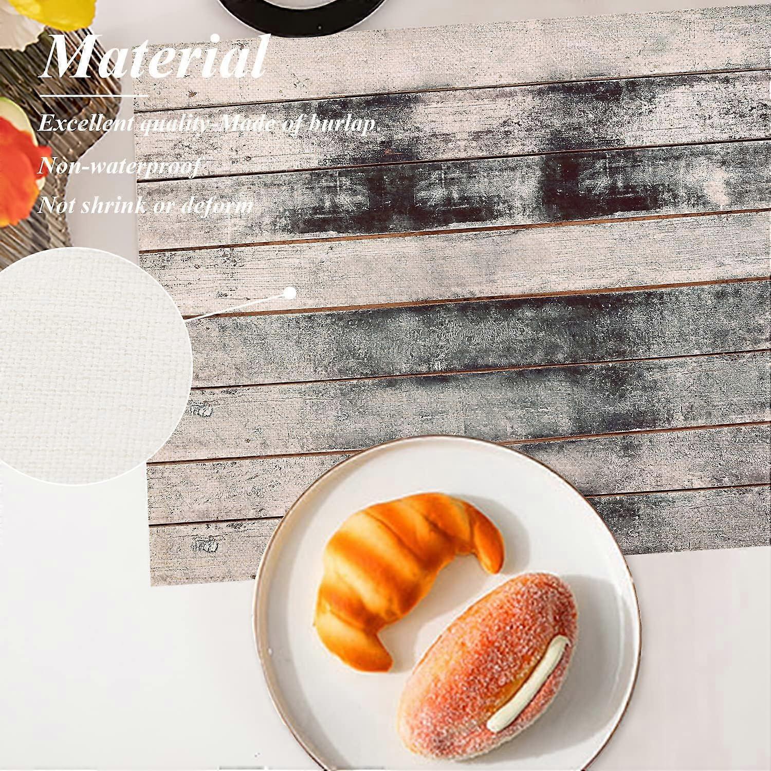 Grey Wood Rough Dark Surface Placemats, Black Old Table Mat Linen ...