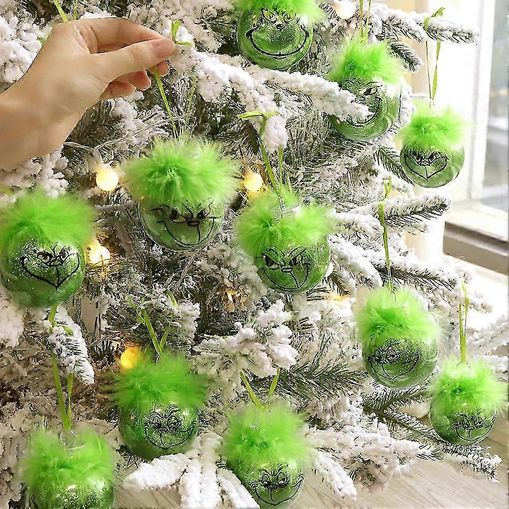 12-Pack Grinch Baubles Christmas Tree Hanging Baubles Balls Ornaments ...