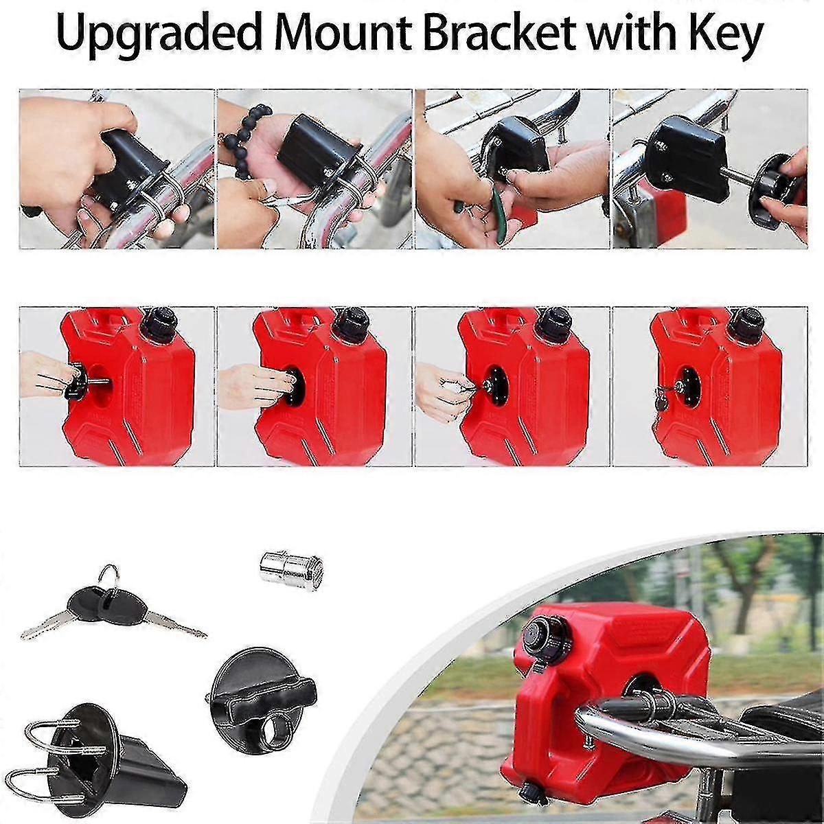 Red 5l Emergency Backup Suv Motorcycle Petrol Storage Gas Tank With ...