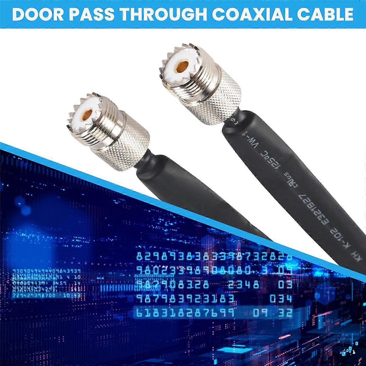 Door/Window Pass Through Flat RF Coaxial Cable SO239 UHF Female to UHF ...