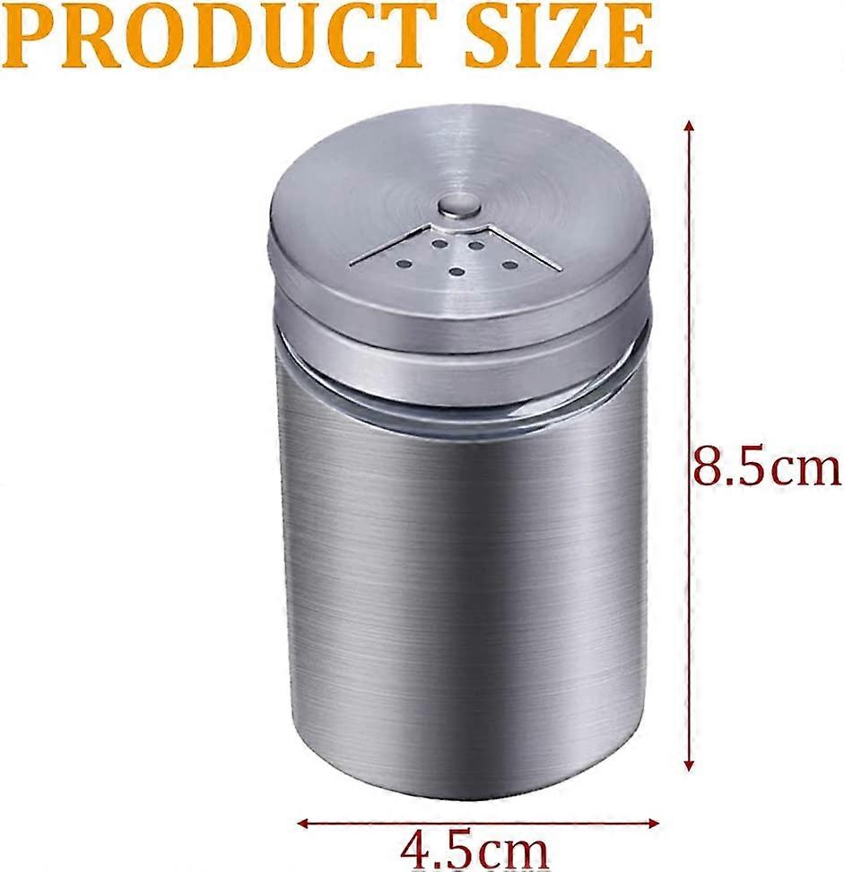 Set Of 6 Spice Jars Silver Spice Shaker Stainless Steel Set 100Ml With ...