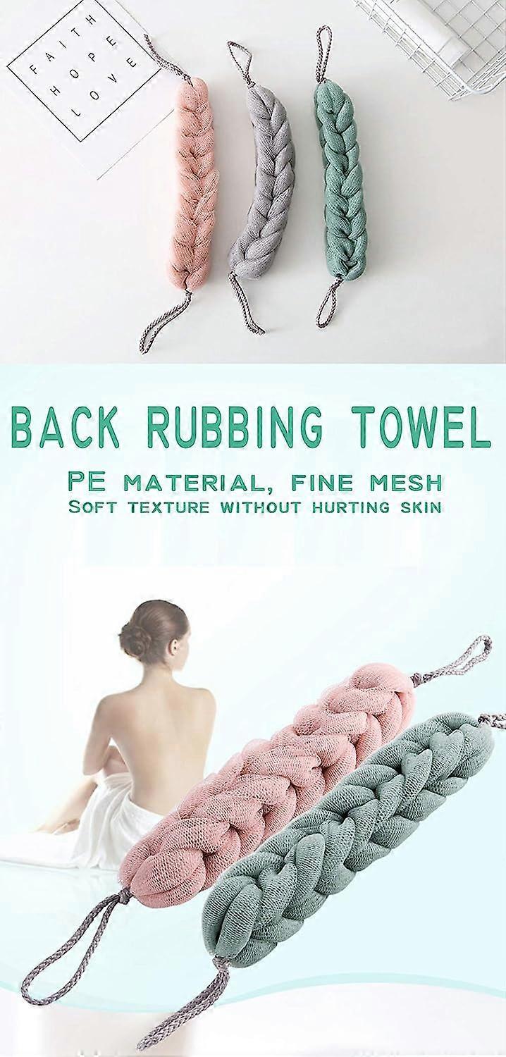 Pack of 4 Long Stretch Back Sponges with Cord Handle Back Scrubber Tub ...