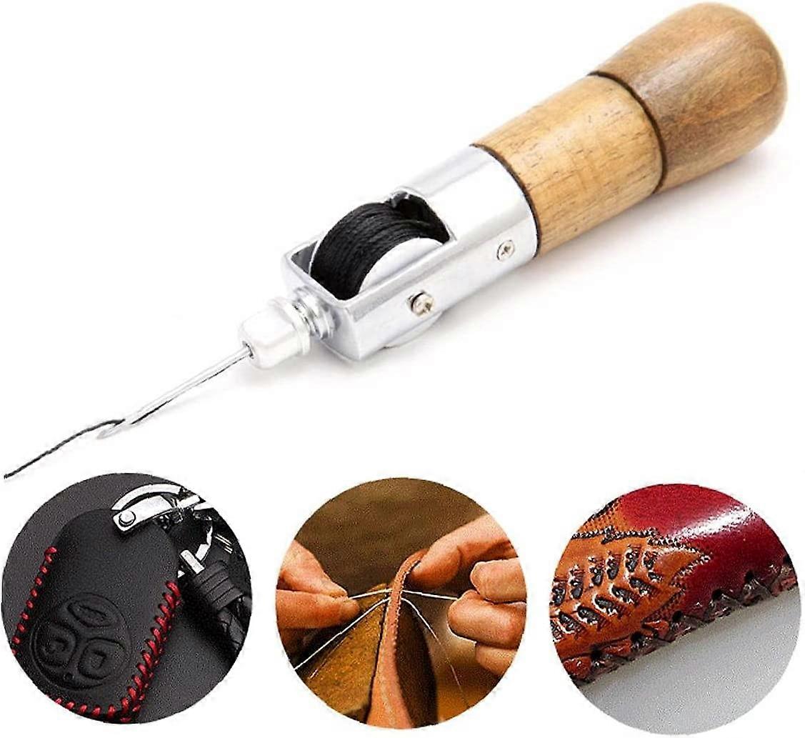 Wooden Handle Leather Sewing Awl Kit,Professional Hand Stitcher Leather ...
