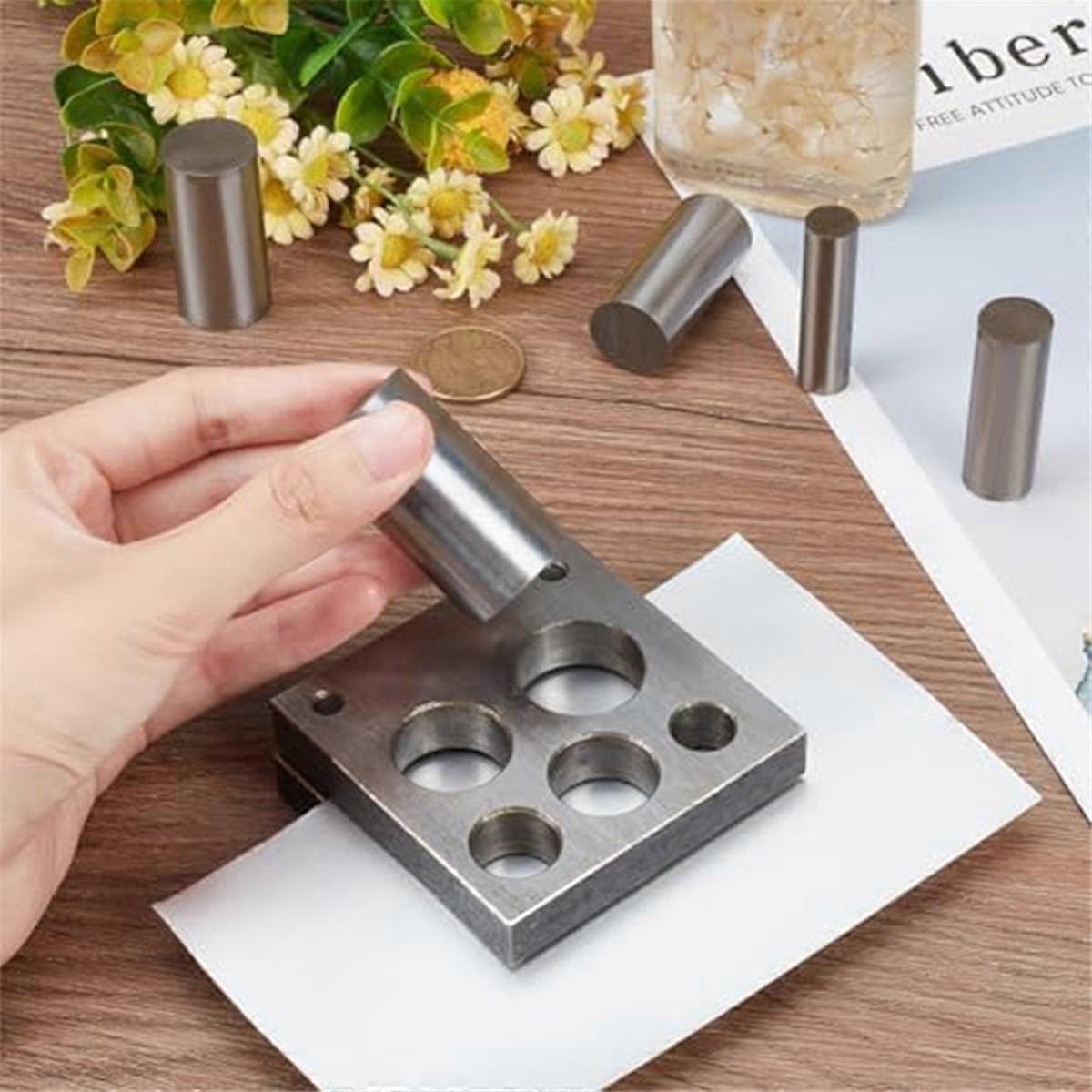 5 Piece Disc Cutter with 5 Round Punch Sizes 1/2In 5/8In 3/4In 7/8In ...