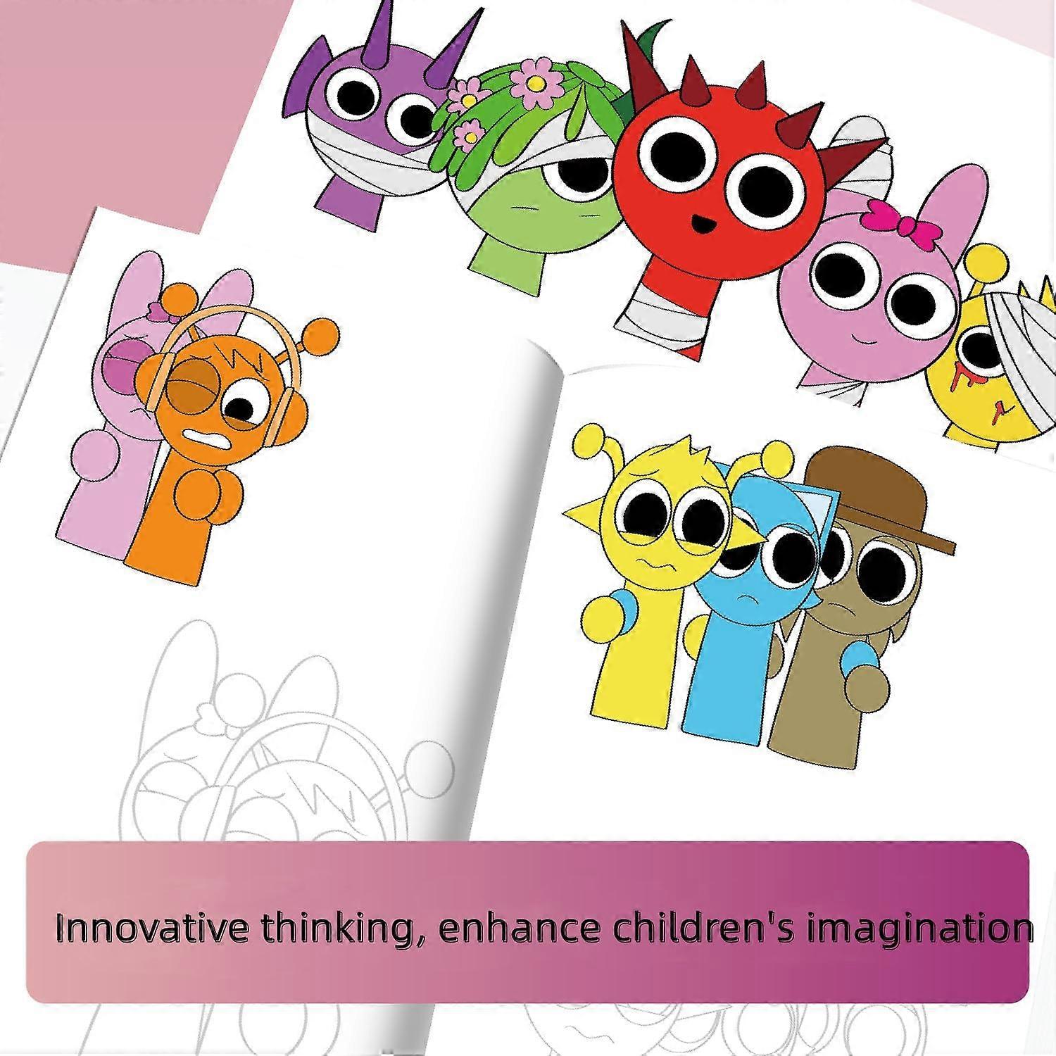 Sprunki Handwriting Book,Children's Coloring Books,Tracing Book, line ...