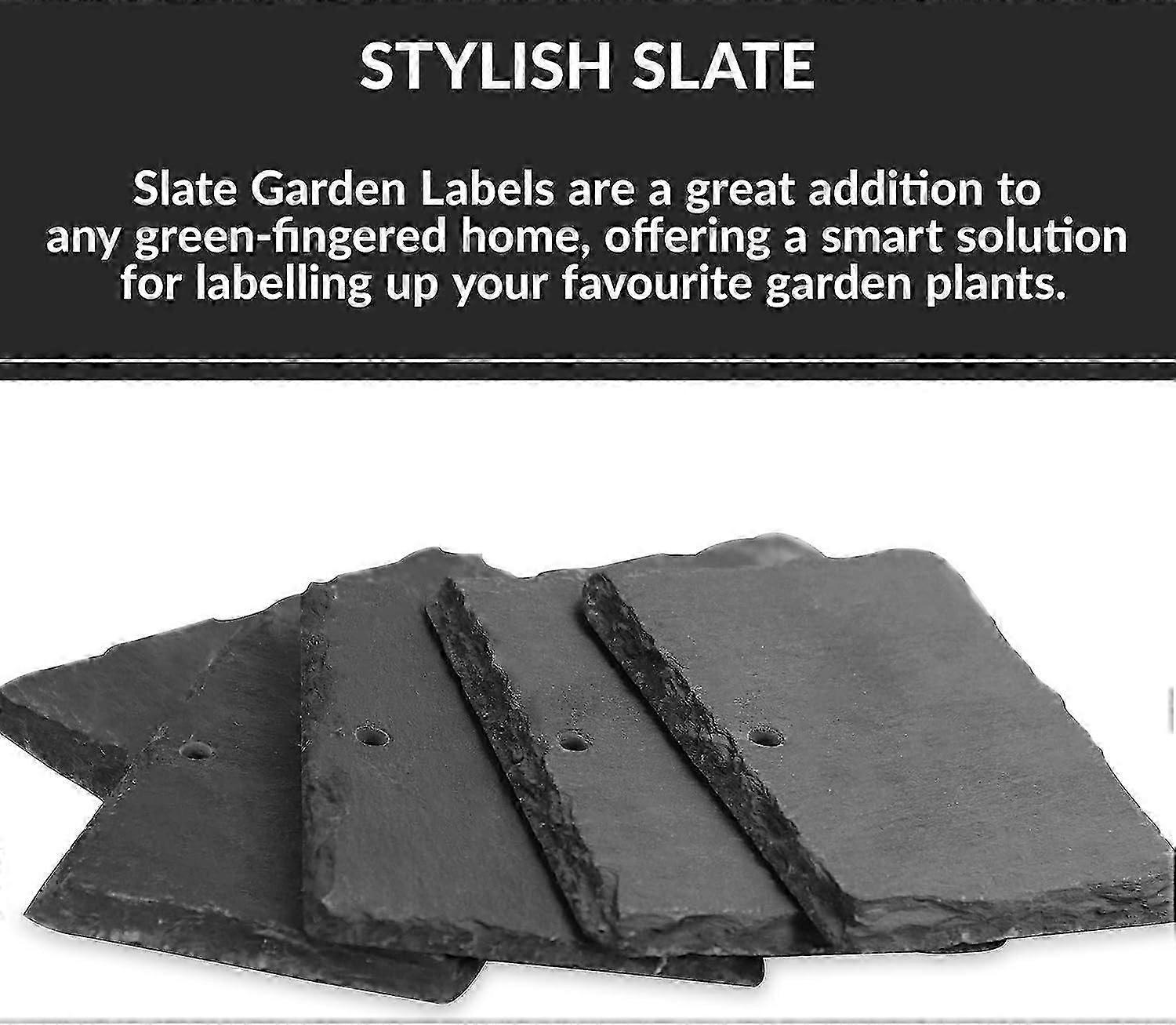 Set of 10 Plant Labels, Reusable Slate Plant Markers Natural ...