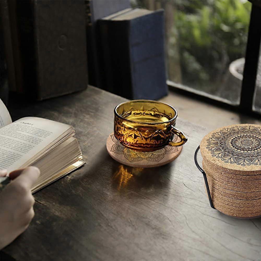 12 coasters Reusable absorbent coasters, cork coasters Drink absorption ...