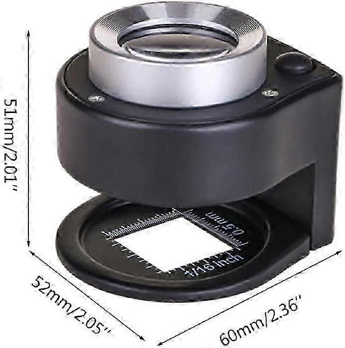 30X Illuminated Magnifying Glass Jewelers Loupe, 6 Lights Desktop Metal ...