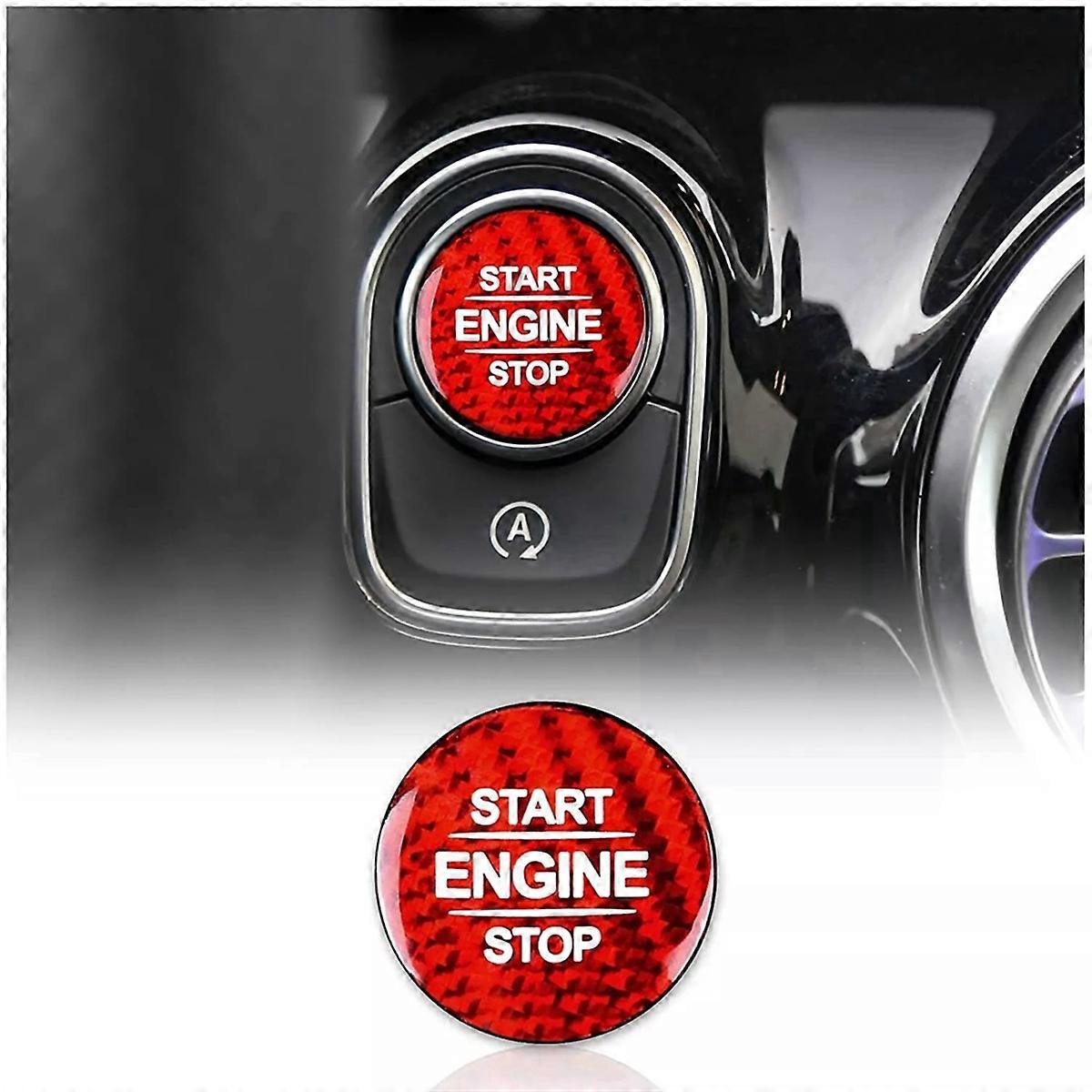 Red Carbon Fiber Engine Start Button Sticker for Benz W177 Glb X247 ...