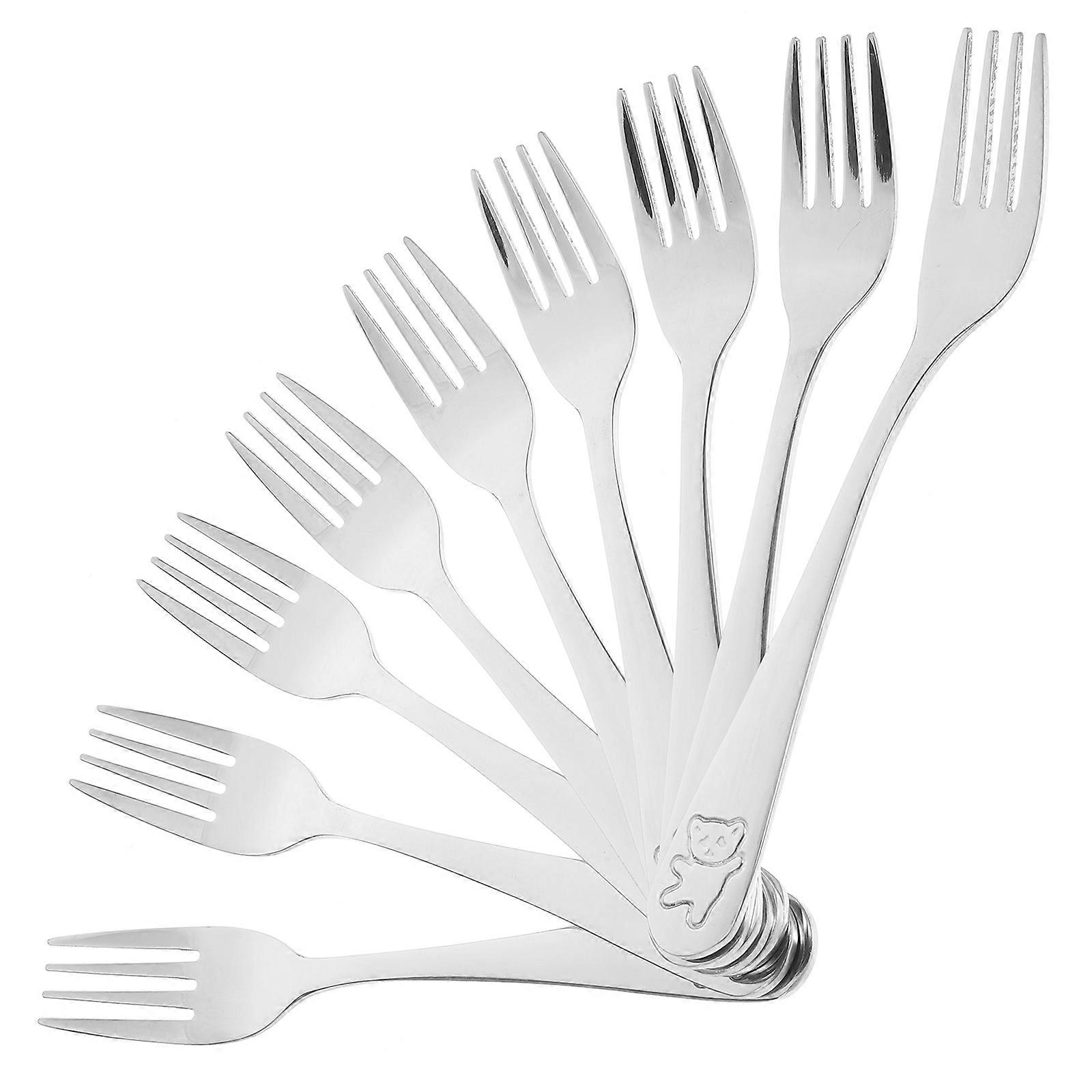 Stainless Steel Dessert Forks Set 9pcs Ergonomic Food Forks for Fruits ...