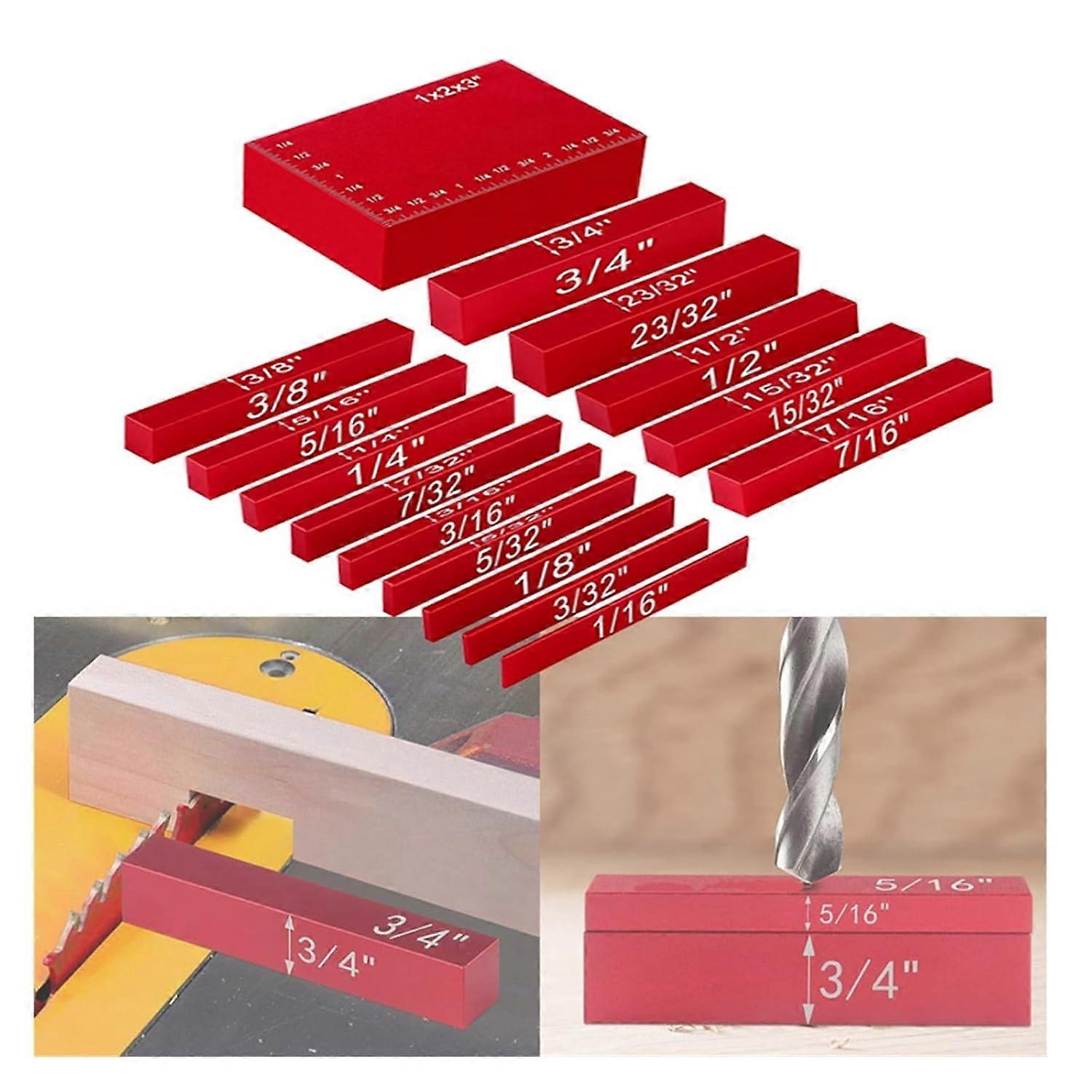 Precision Steel End Gauge Set, 15-Piece Metric Adjustment Blocks ...
