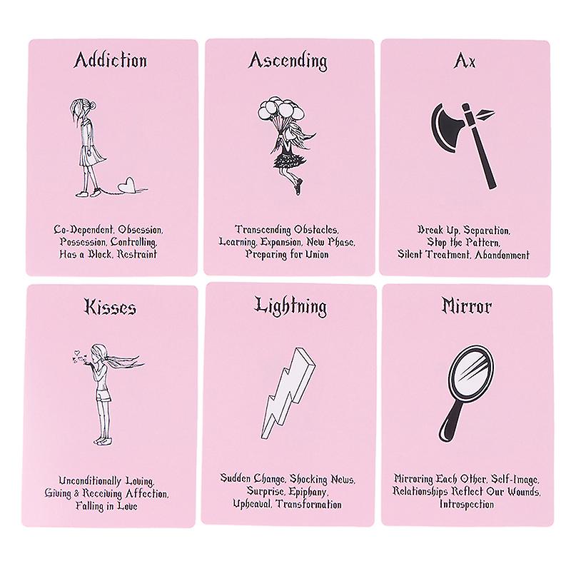 54pcs Pink Wellness Love Oracle Card Tarot Prophecy Divination Family ...