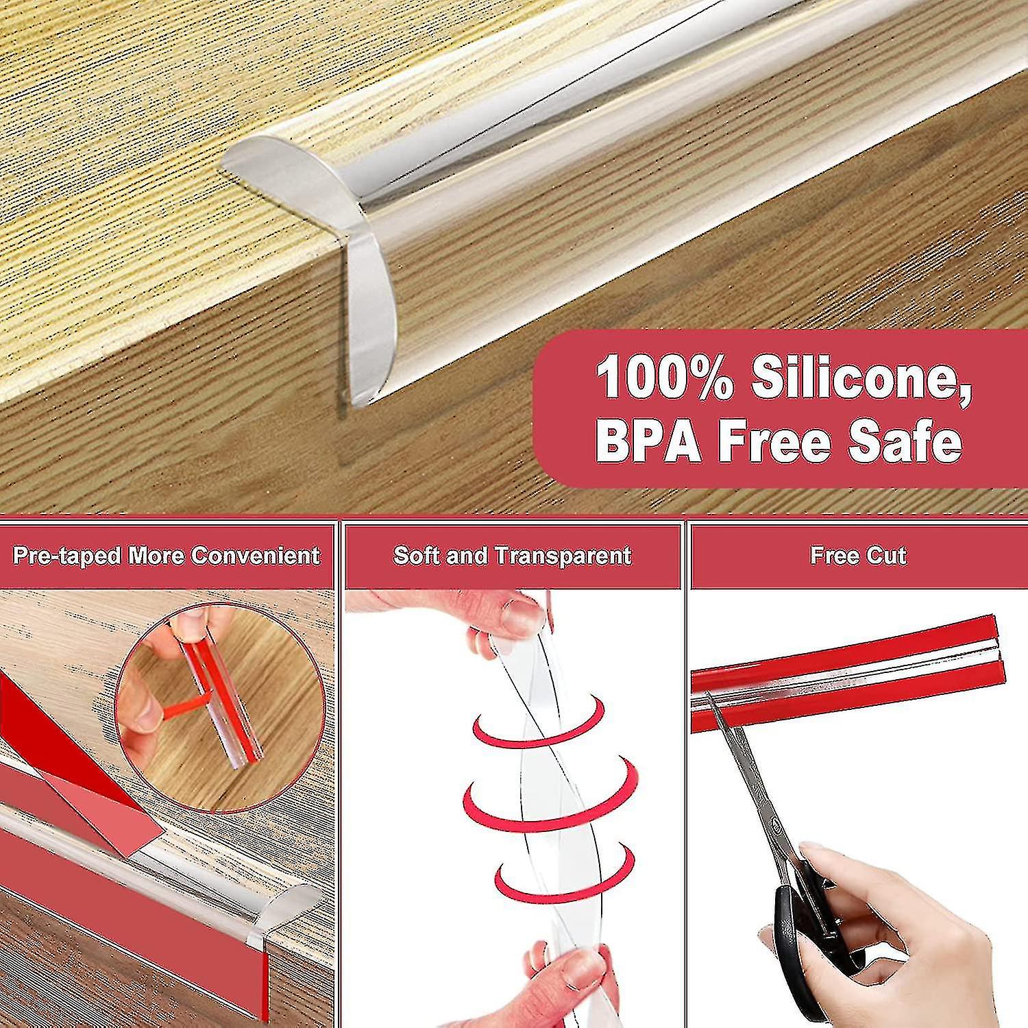 Silicone Edge Protector Strip, 3m Baby Proofing Corner Protectors For ...