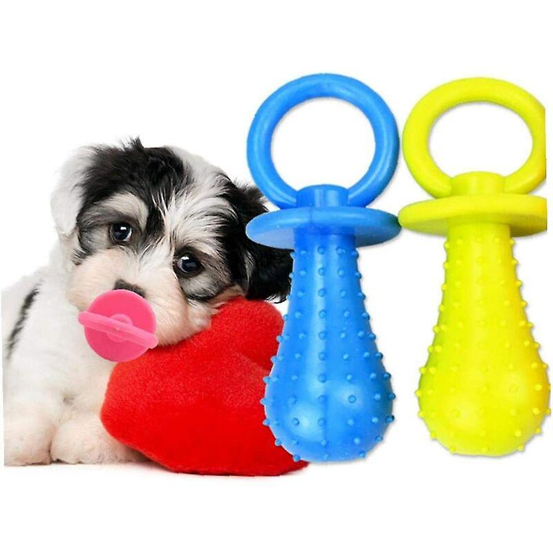 Rubber Milk Bottle Dog Shaped Pacifier Squeaky Pet Toy Chew Teething ...