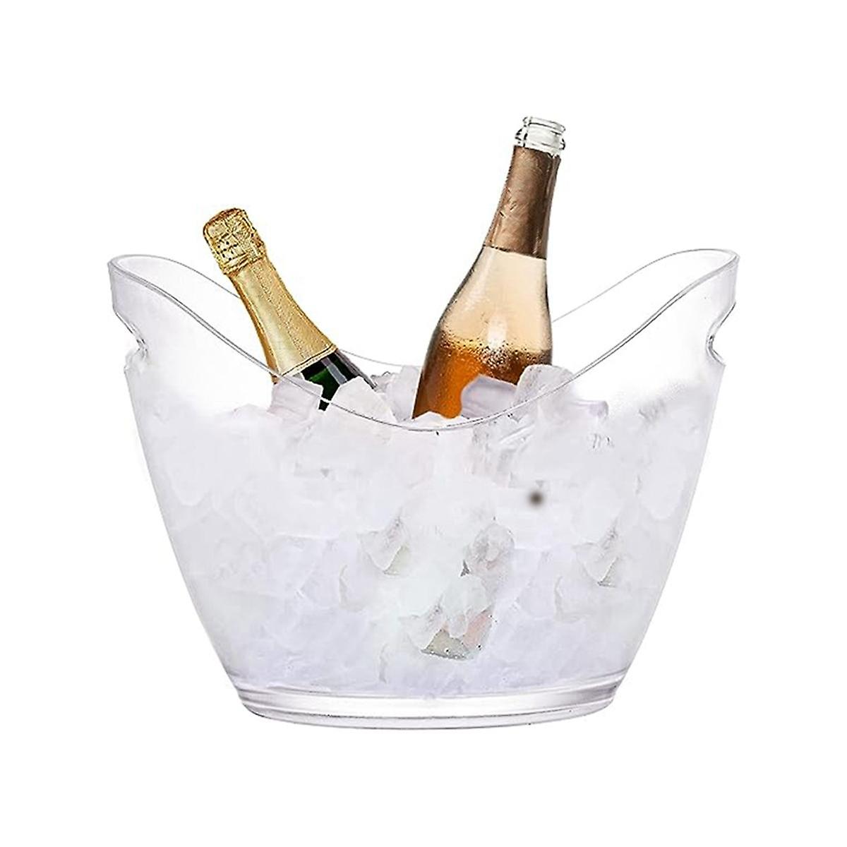 2 Pieces Of Transparent Ingot Ice Bucket Champagne Barrel Ktv Wine ...