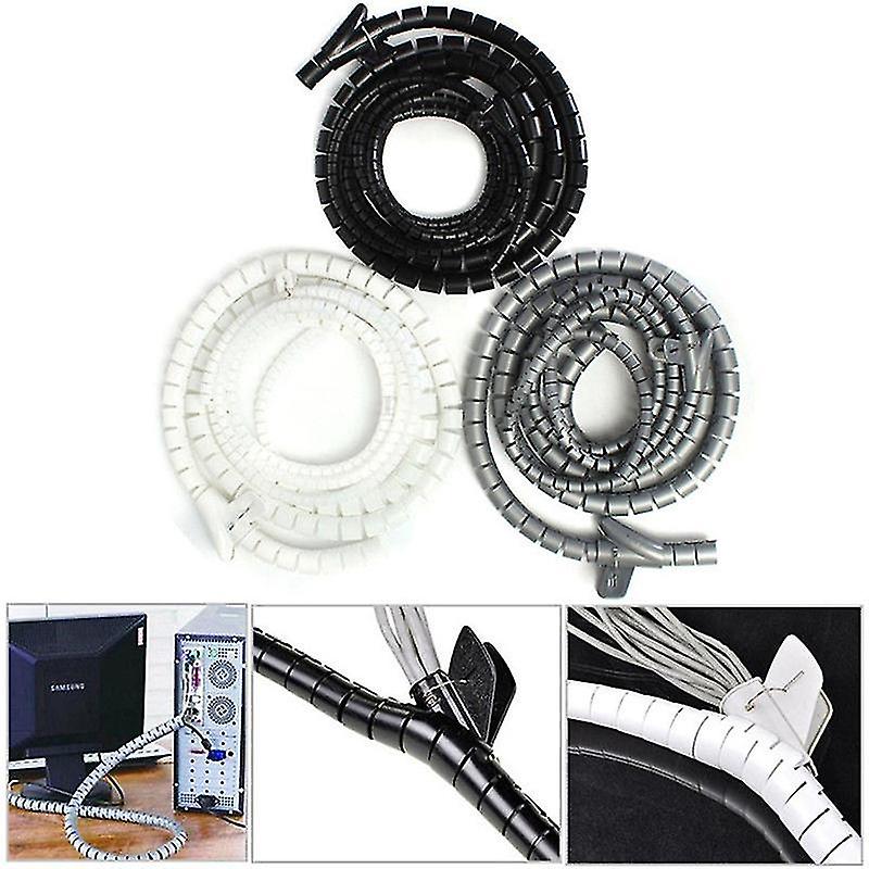 1m 10/25mm Cable Spiral Wrap Tidy Cord Wire Banding Loom Storage ...
