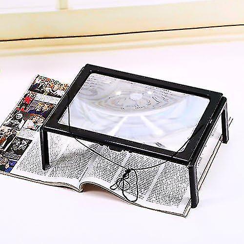 LED Reading Magnifier with Stand, A4 Full Page on Stand Hanging Rope 4 ...
