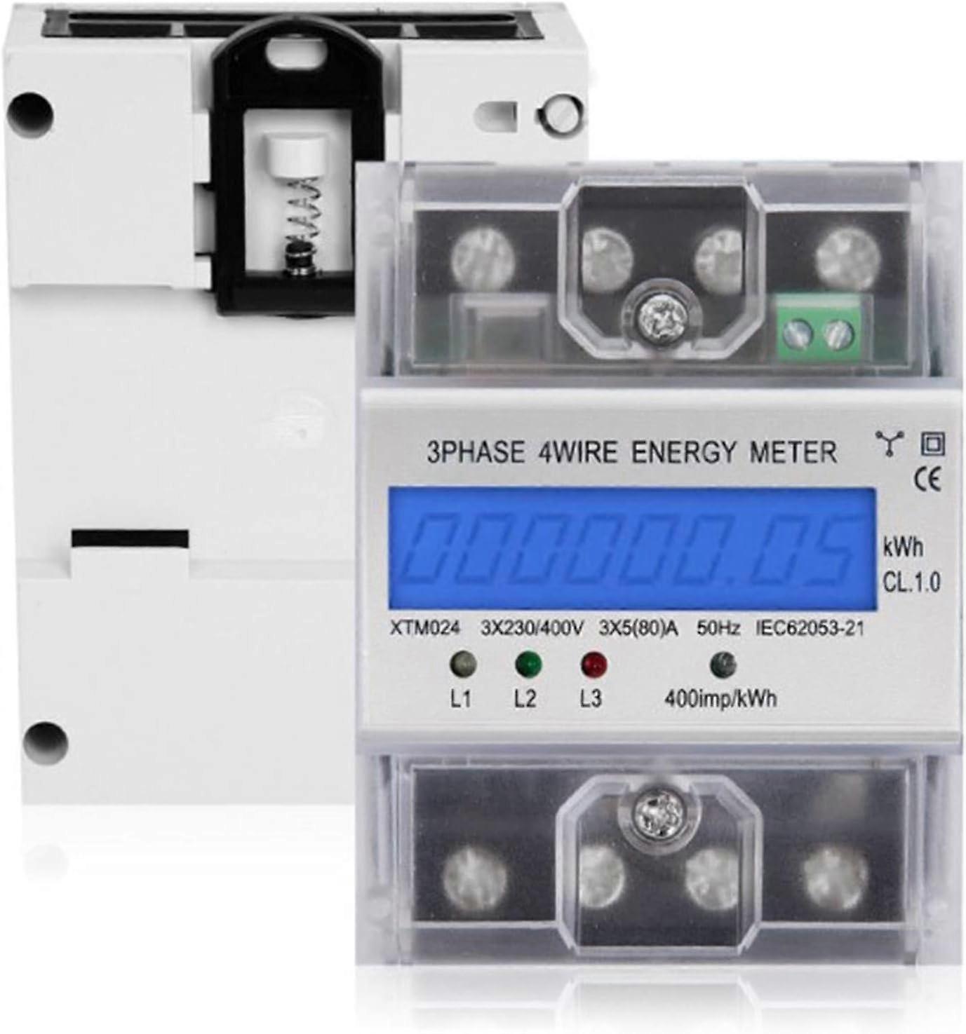 Three Phase Meter Electricity Meter Calibrated Energy Meter LCD Three Phase Digital Electricity ...