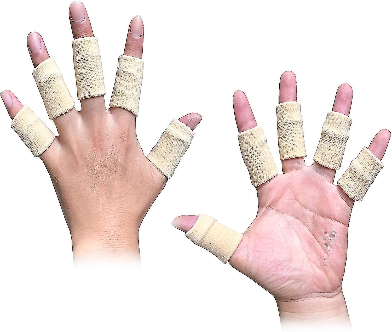 20Pcs beige summer finger sleeves sport elastic arthritis brace knuckle ...