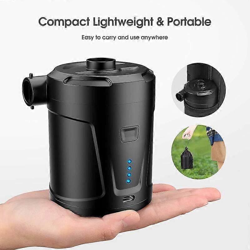 Electric Air Pump, 5000 mAh Rechargeable Battery, Air Mattress Inflator ...