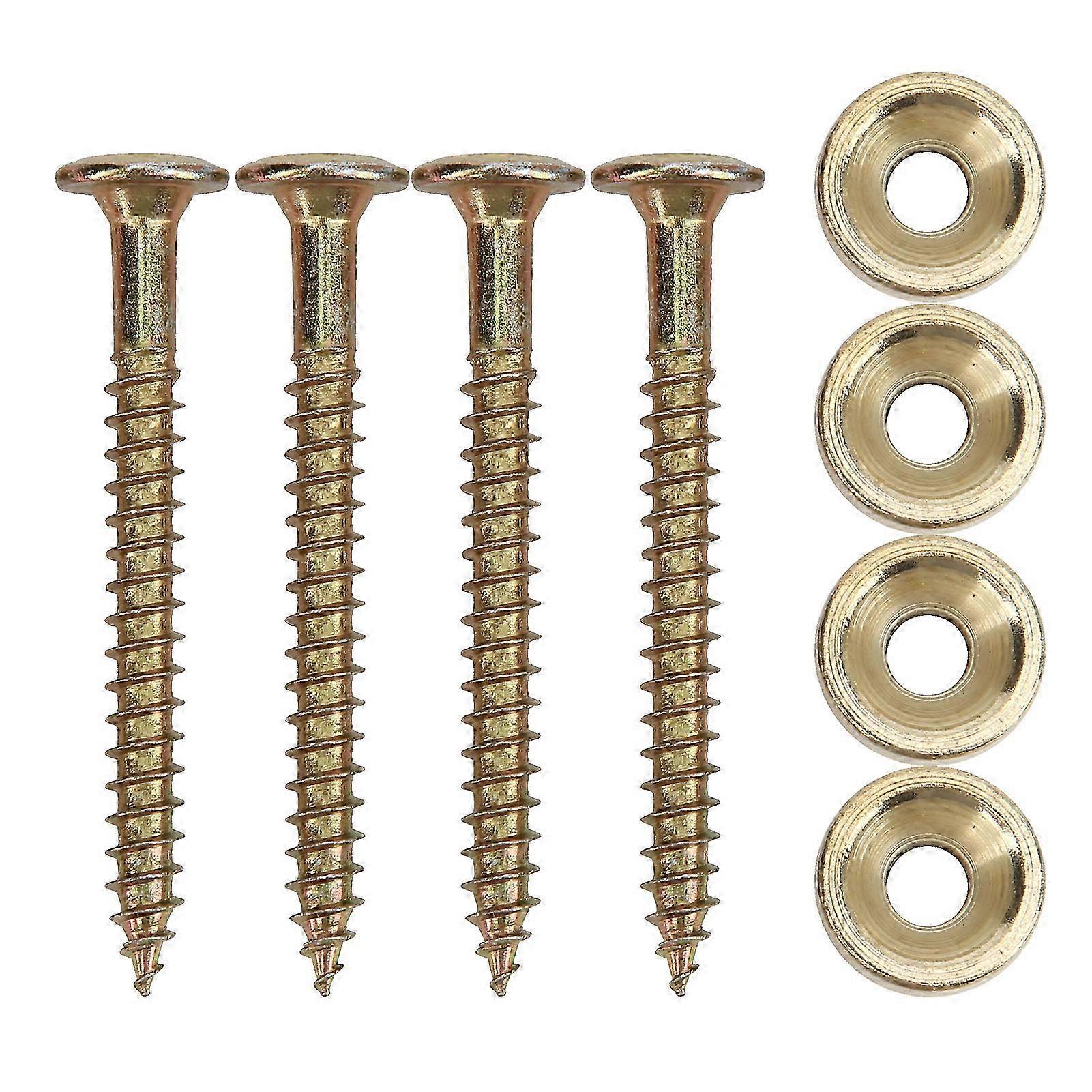 4 Sets Guitar Neck Joint Bushing Set Metal Ferrule Bolt with Screw ...