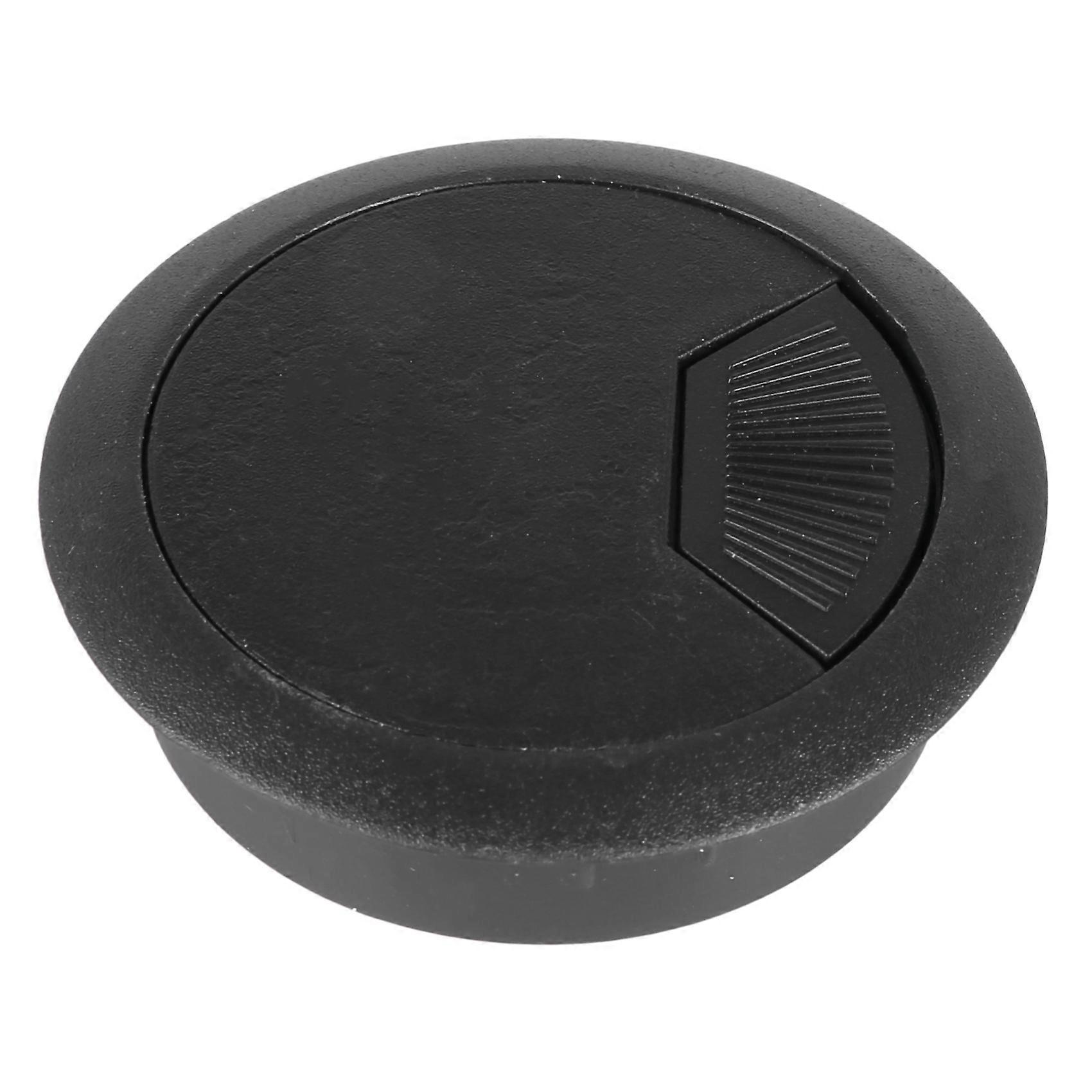 5 Pcs Black 70mm Dia Round Plastic Cable Hole Covers for Computer Desk ...