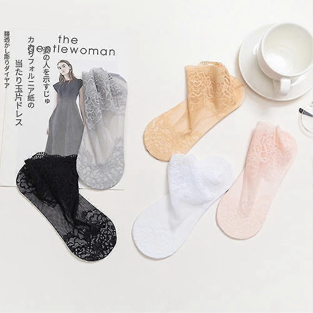 Lace Socks Women's Non-slip Thin Section Boat Socks Shallow Mouth ...