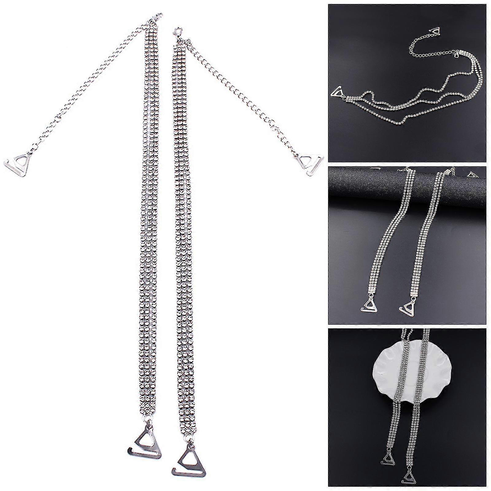 Rhinestone Bra Strap Invisible Shoulder Strap Adjustable Non Slip Bra ...