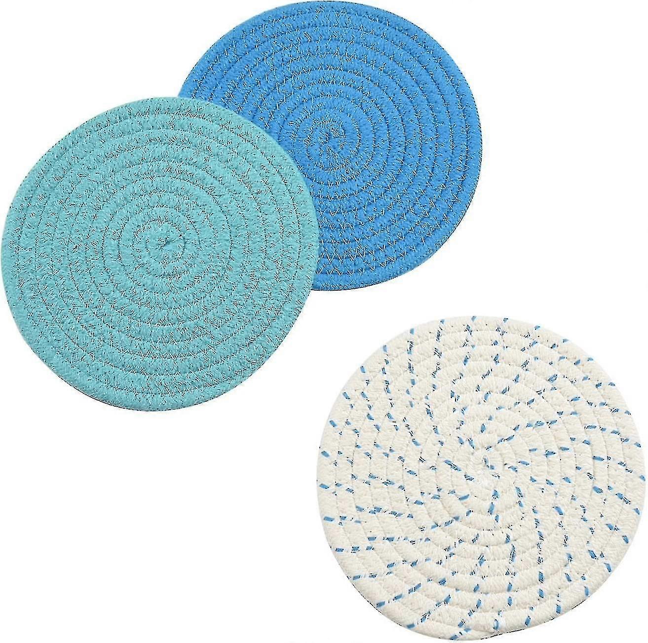 Kitchen Pot Holder Set Woven (set Of 3) Stylish Coasters Cooking And ...