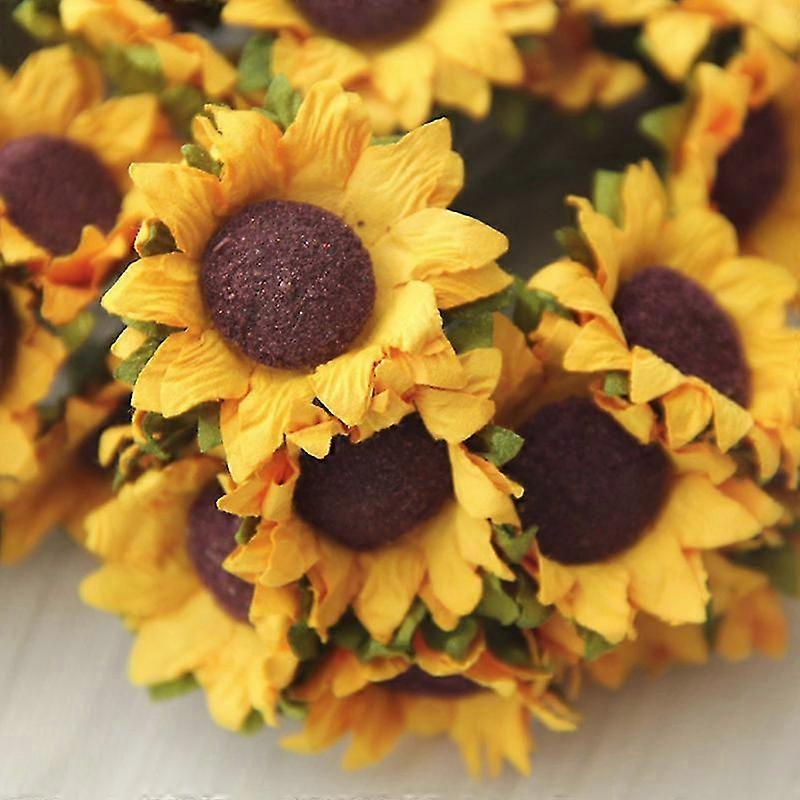100pcs Homemade Sunflower Simulation Paper Sunflower For Diy Wedding ...